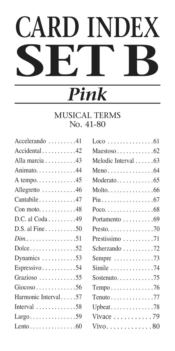 Music Flash Card– Set B Hal Leonard Student Piano Library – Cristofori ...