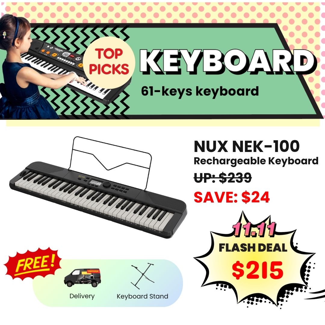 NUX NEK-100 61 keys Rechargeable Keyboard – Cristofori Music