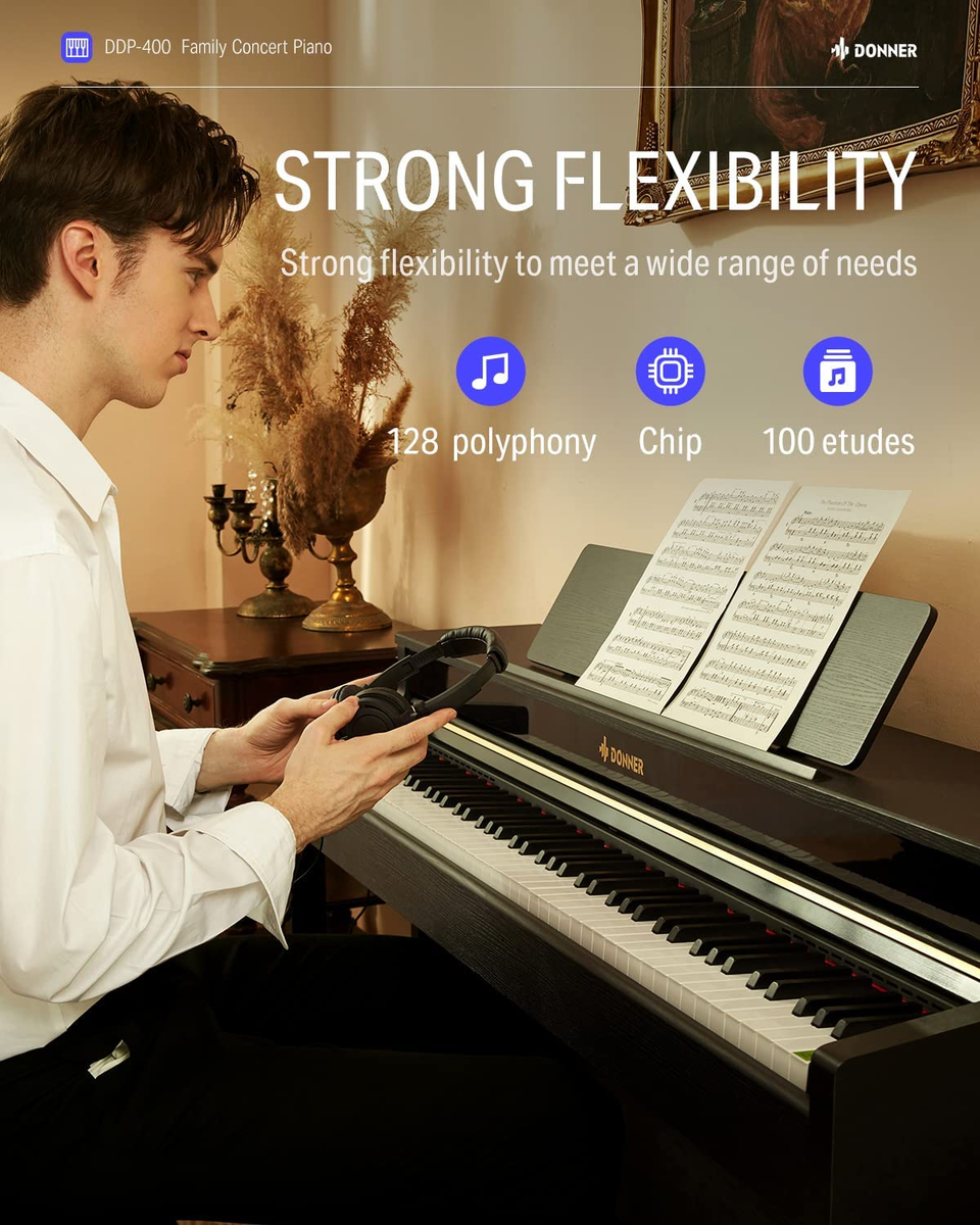 DONNER Digital Piano DDP-400 Black – Cristofori Music
