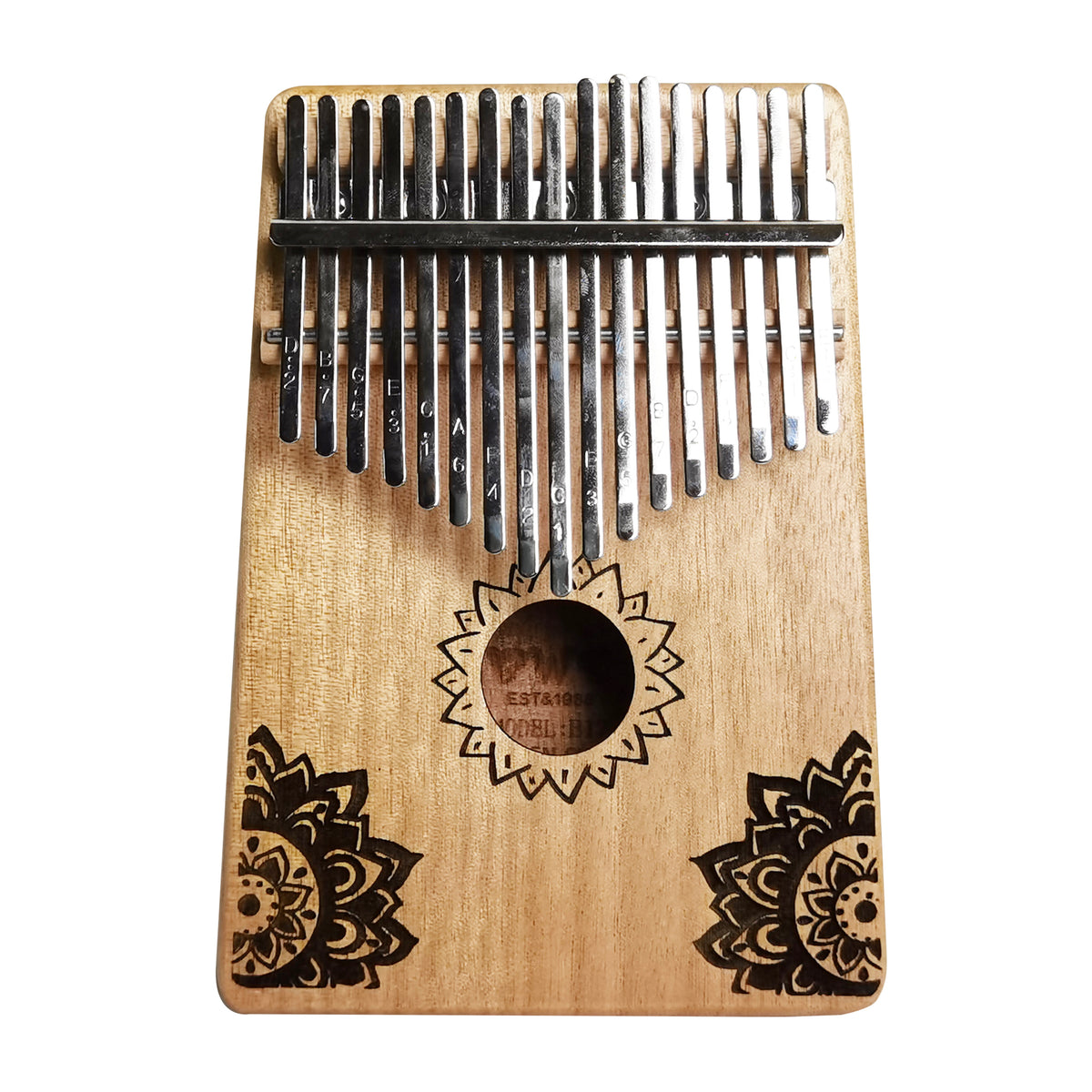 Kalimba 17 keys Mahogany Wooden (Star Flower) – Cristofori Music