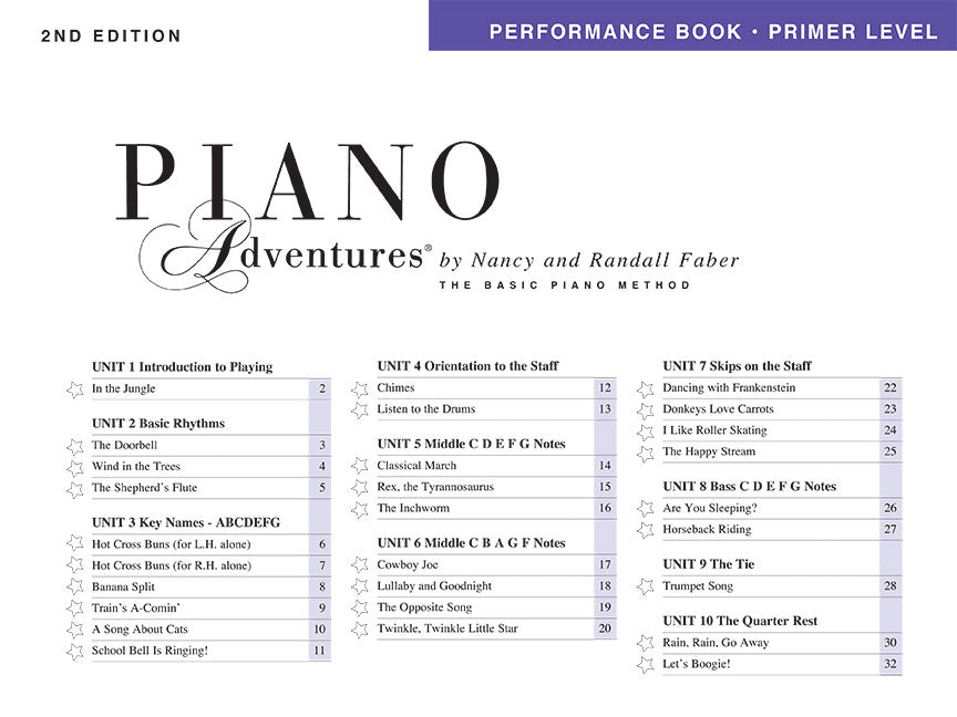 Piano Adventure - Primer Level - Performance Bk – Cristofori Music